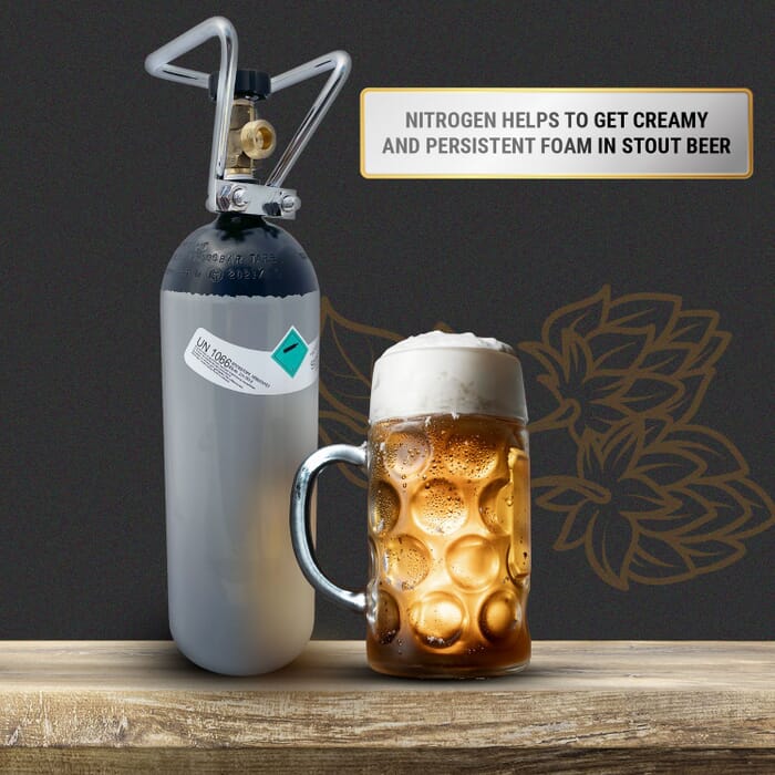 Nitrogen bottle 2 l (N2), with bottle cage | Beer-tap-cooler.co.uk